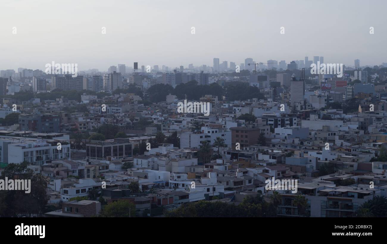 Lima Peru looking towards miraflores and surco cityscape Stock Photo ...