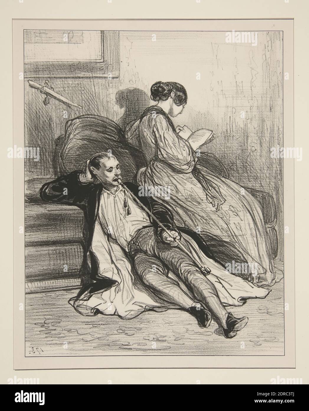 Artist: Paul Gavarni, French, 1804–1866, Un roman nouveau, un jeune ...