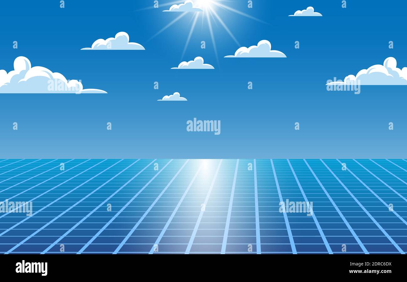 solar calls with sunlight and cloud on the blue sky Stock Vector Image ...