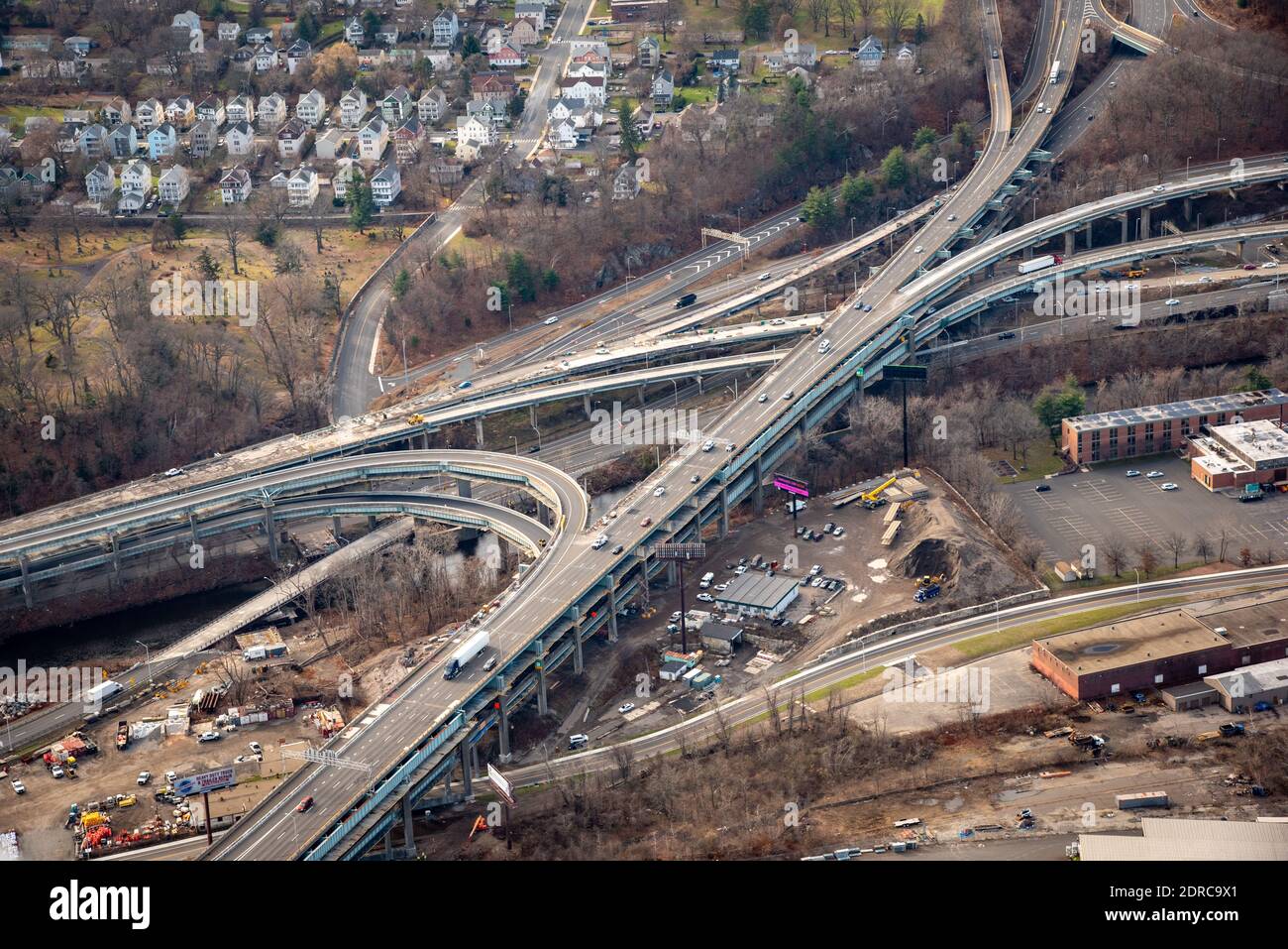 The intersection of interstate 84 and CT route 8 in Waterbury, CT Stock ...