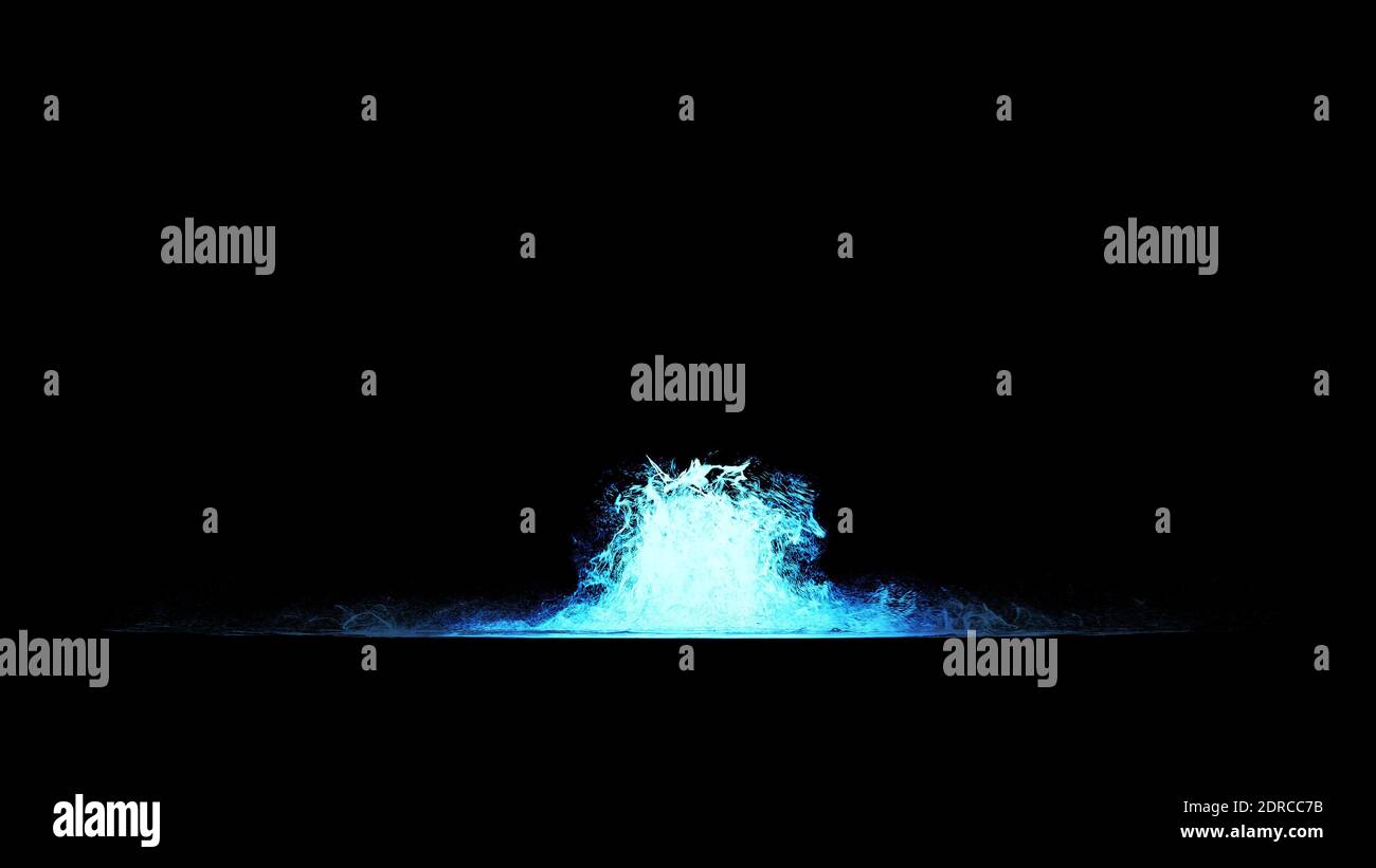 Magic blue fire isolate on dark. 3d rendering Stock Photo - Alamy