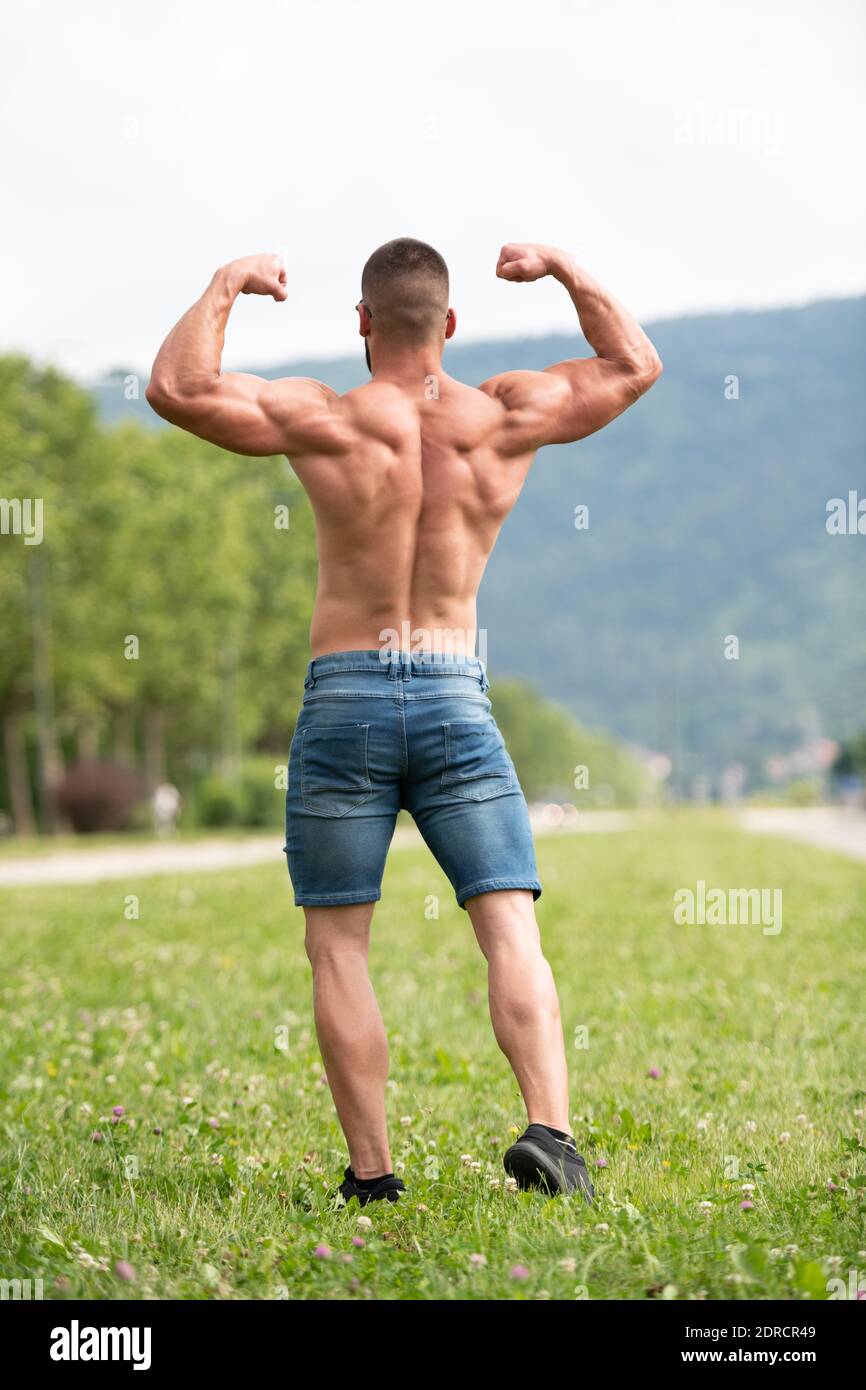 Handsome Beard Man Standing Strong and Posing at Outdoors - Background ...