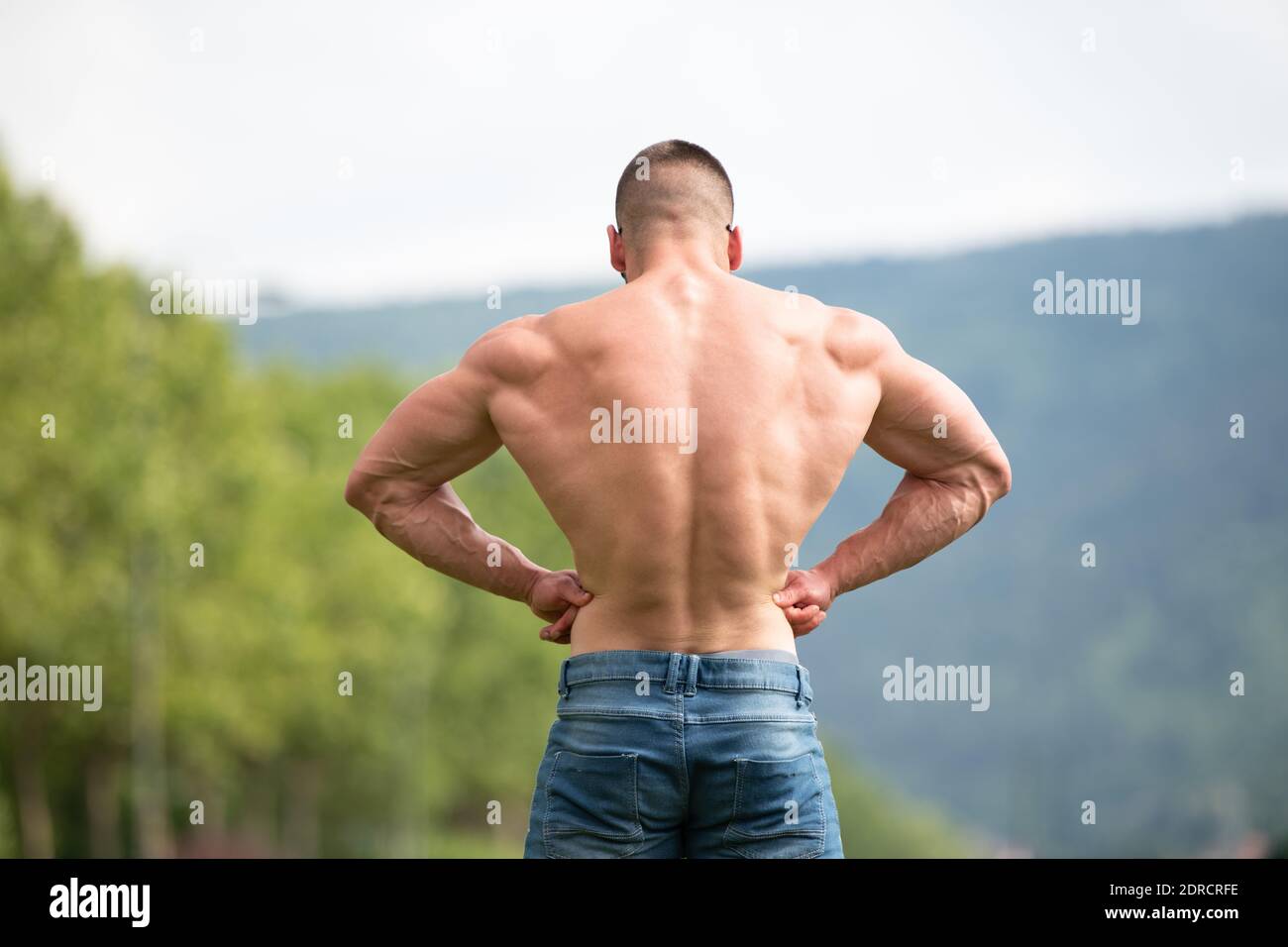 Handsome Beard Man Standing Strong and Posing at Outdoors - Background ...