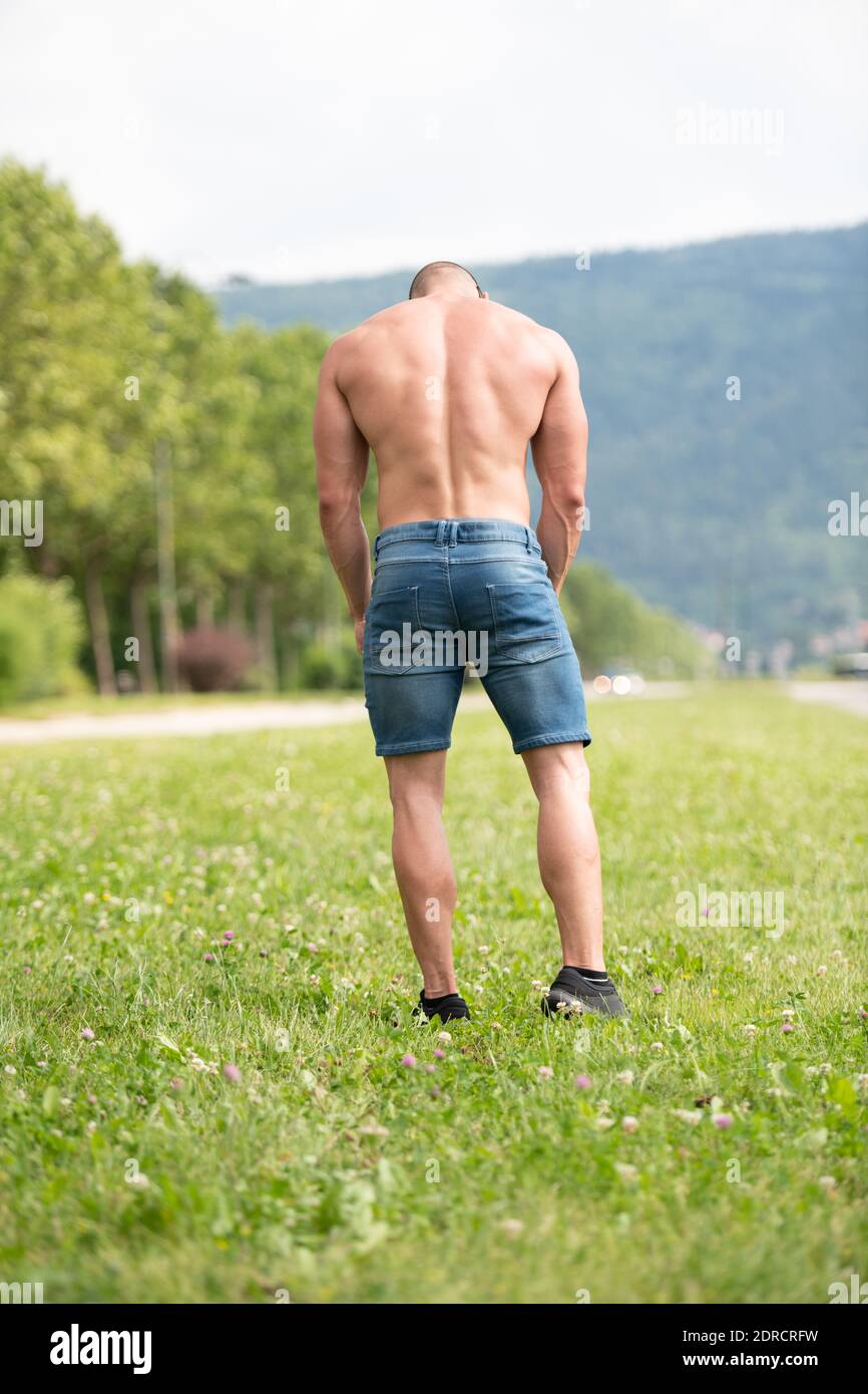 Handsome Beard Man Standing Strong and Posing at Outdoors - Background ...