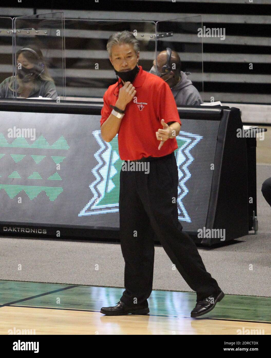 December 20, 2020 - Hawaii -Hilo Vulcans head coach David Kaneshiro ...