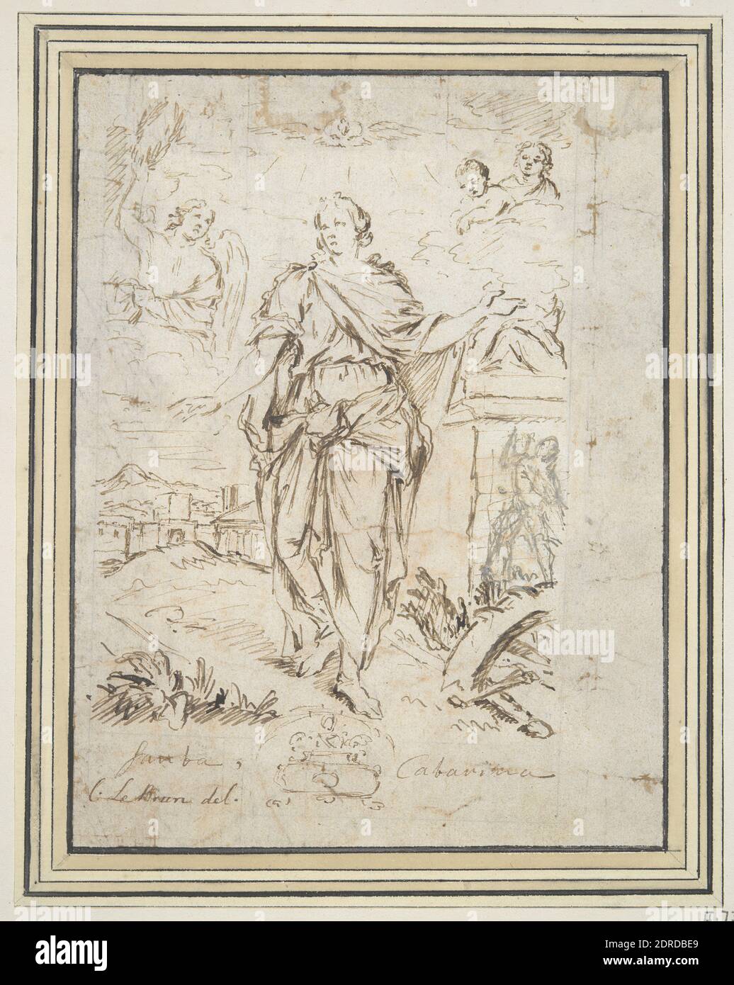 Saint Catherine of Alexandria, Pen and ink, corrected with white chalk ...