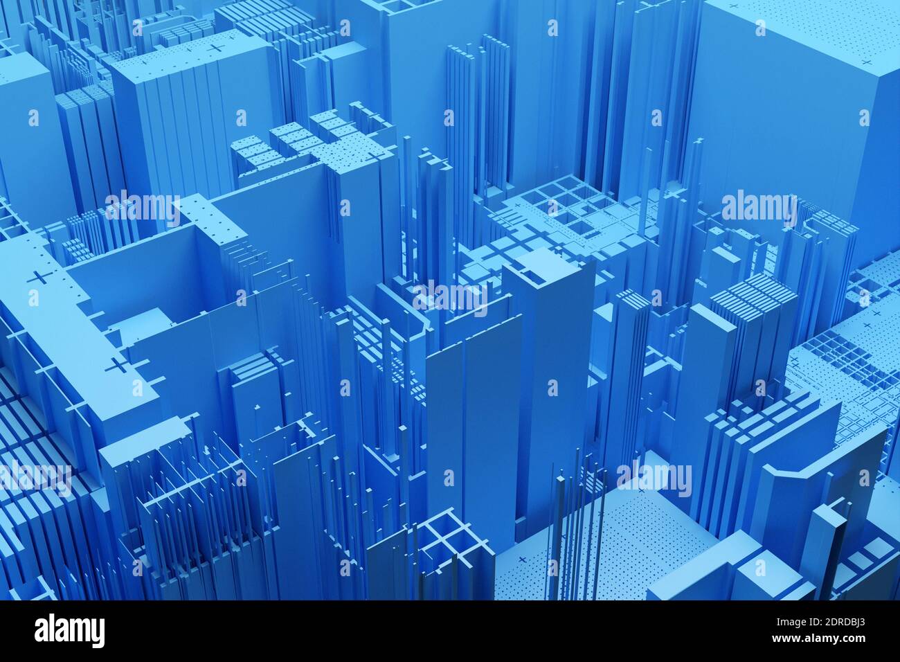 Downtown business district skyscrapers. Square shapes composition ...