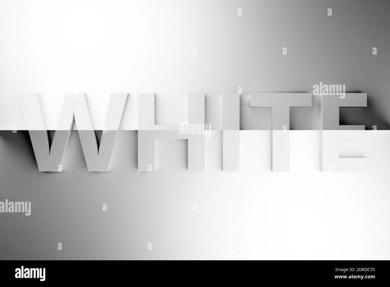 3d illustration volumetric inscription in WHITE gray letters on a ...
