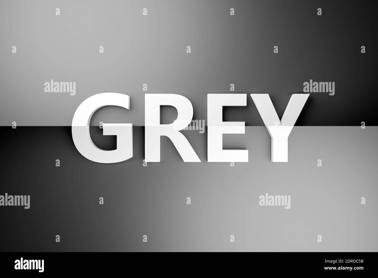 3d illustration volumetric inscription in GRAY letters on a bright gray ...