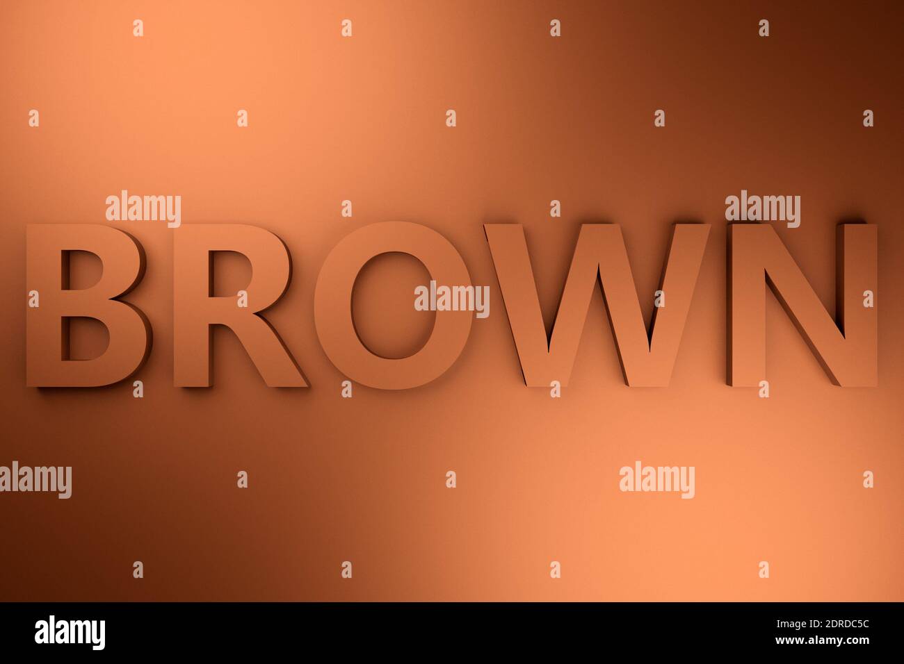 3d illustration volumetric inscription in BROWN letters on a bright ...