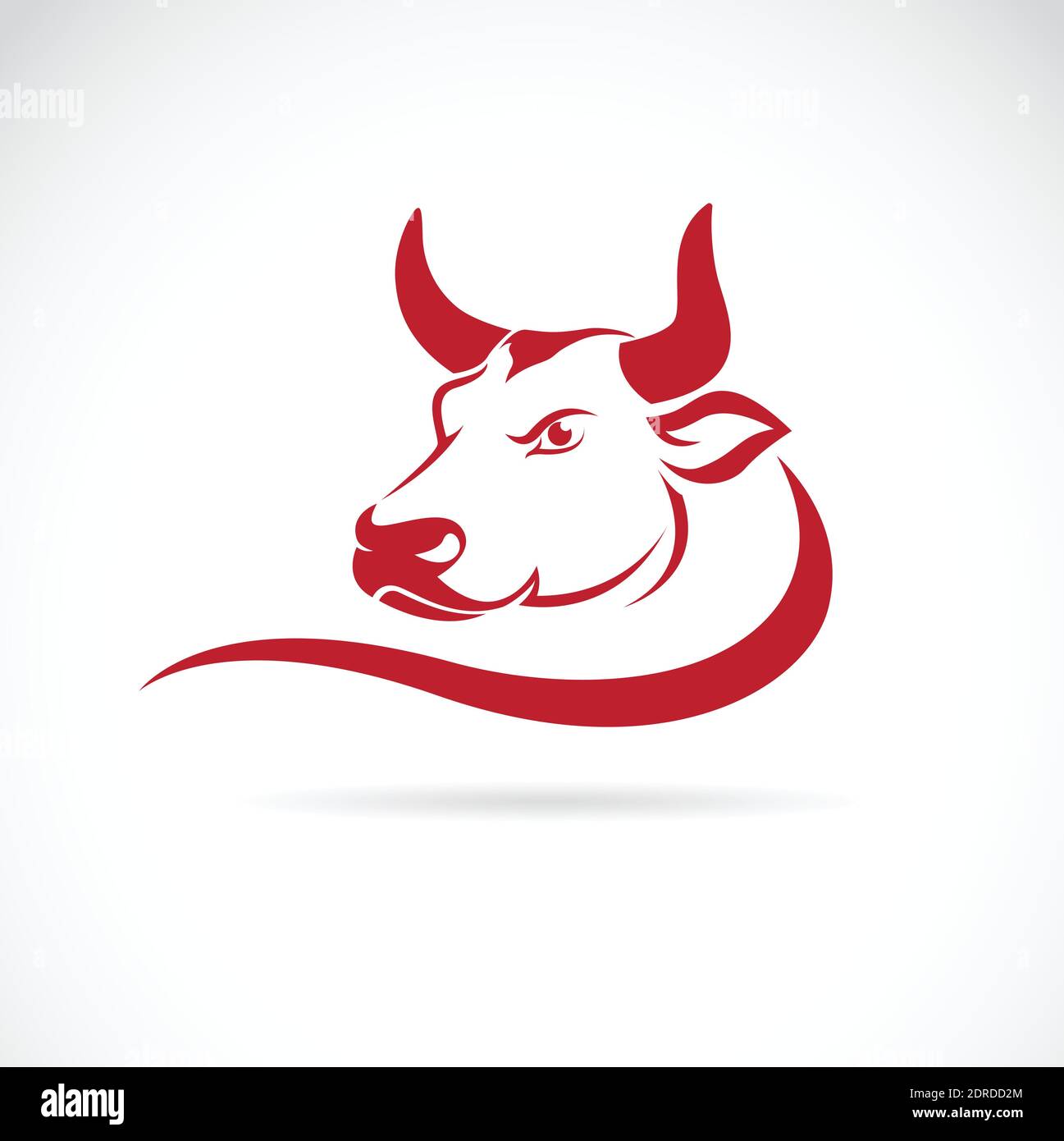 Vector of a bull head on a white background. Easy editable layered ...