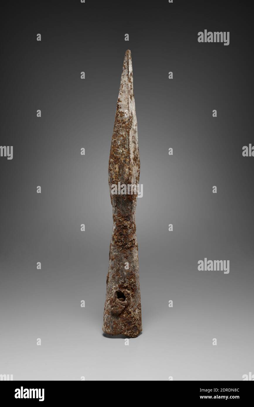 Iron Spear Head, ca. 323 B.C.–A.D. 256, Iron, 1.8 × 13.1 cm (11/16 × 5 ...