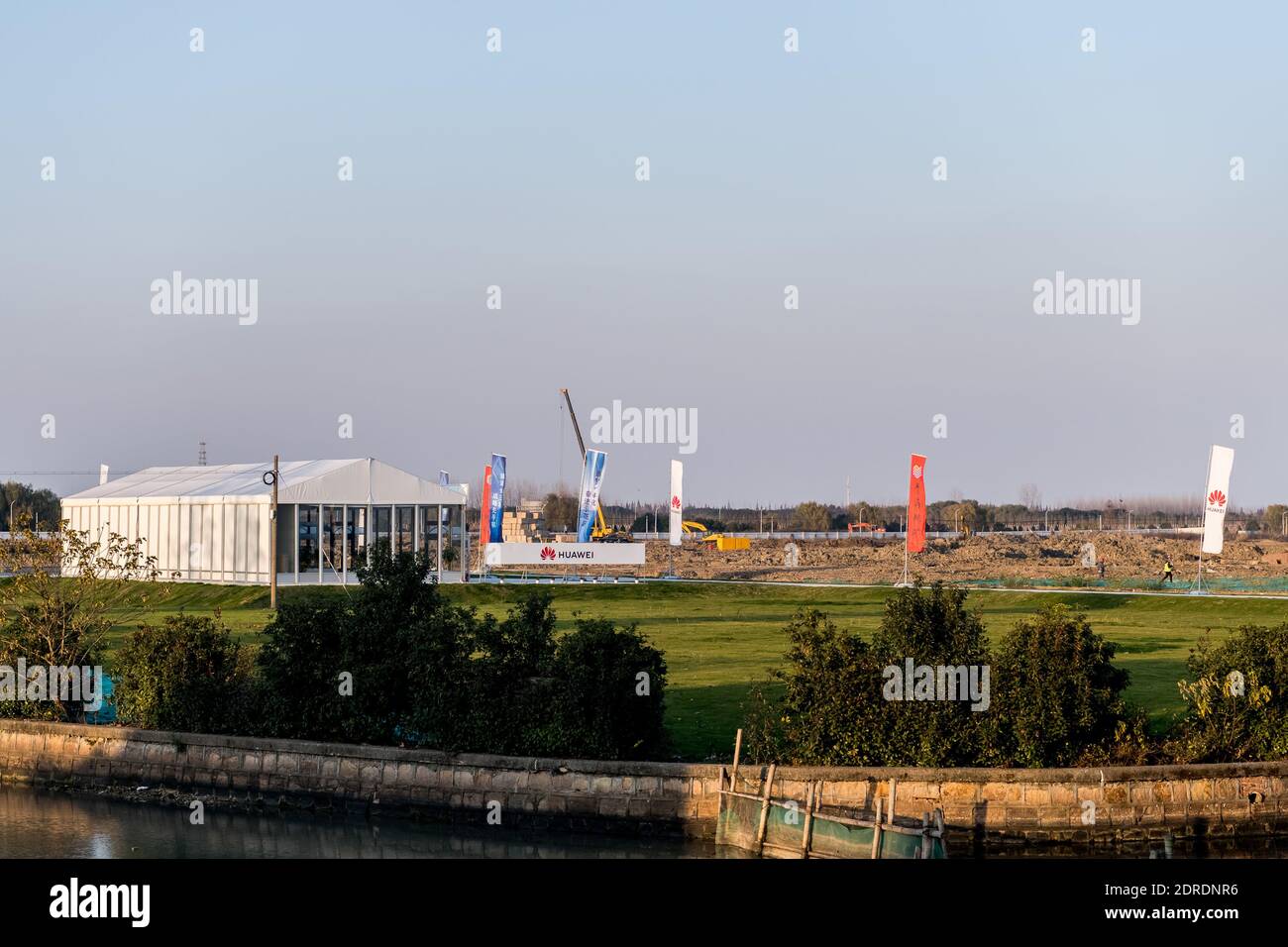 The Huawei Qingpu R&D base under construction is pictured in Qingpu ...