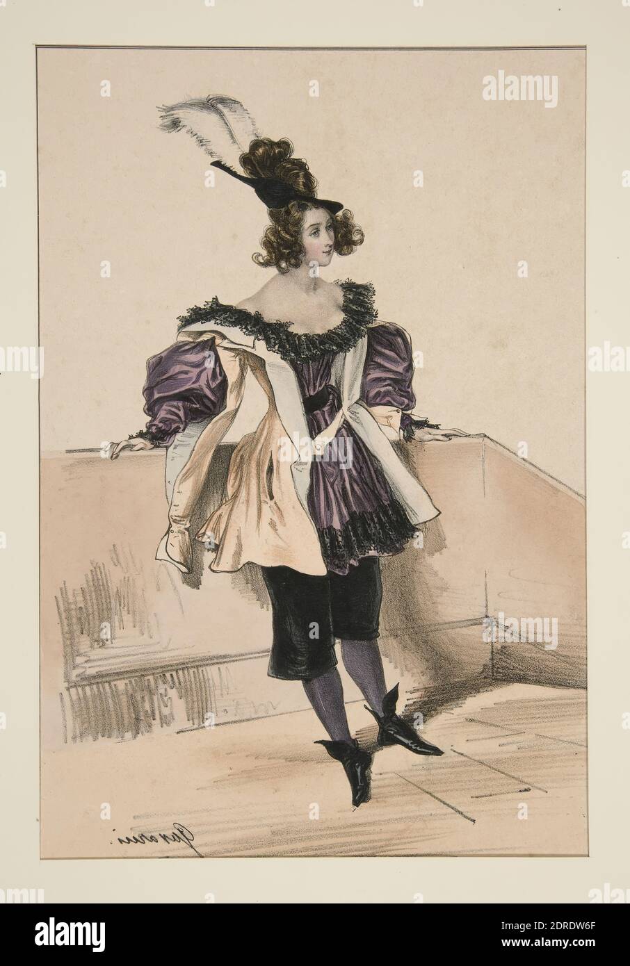 Artist: Paul Gavarni, French, 1804–1866, PAGE., Lithograph, colored ...