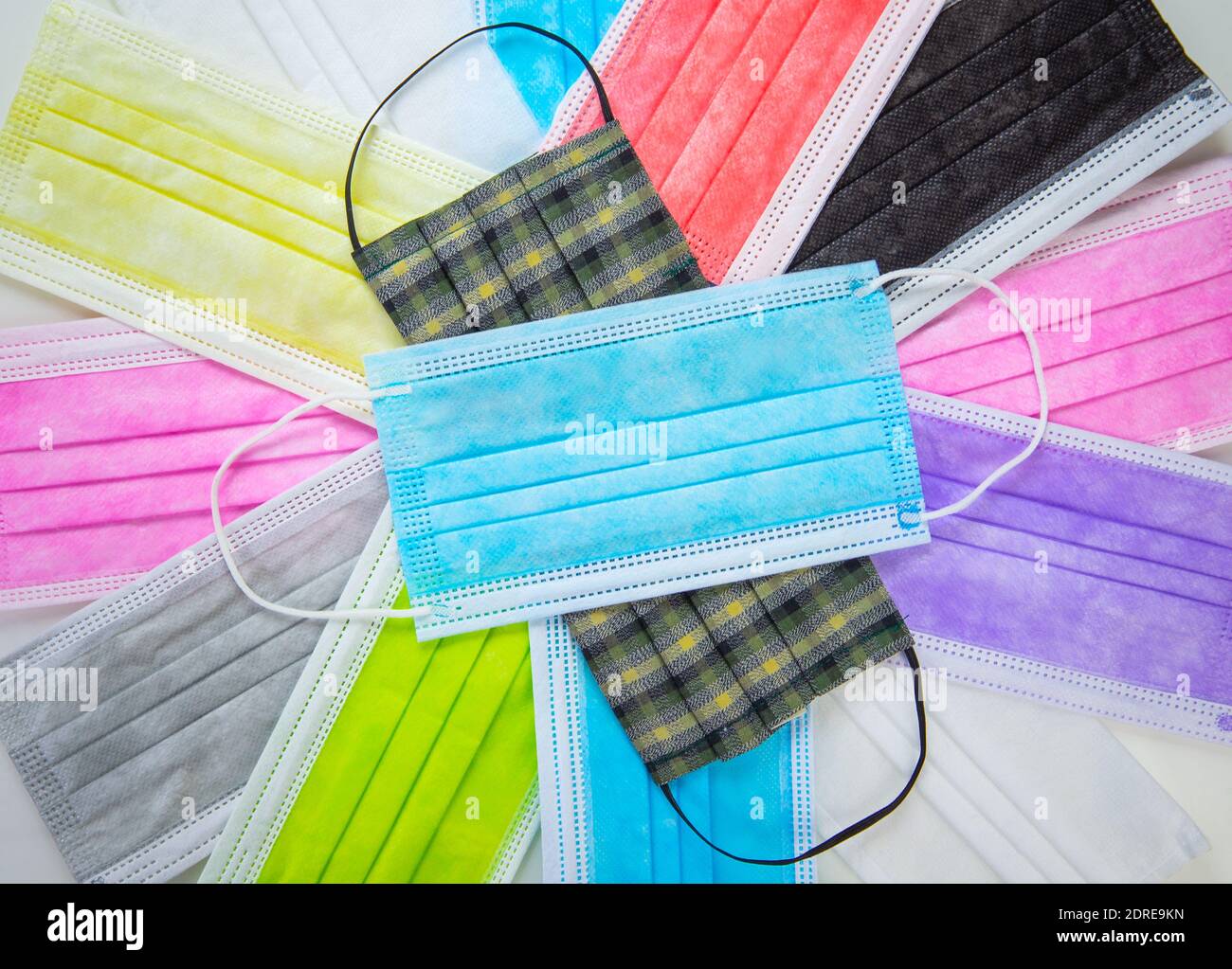 Rainbow of color face masks for virus protection Stock Photo - Alamy
