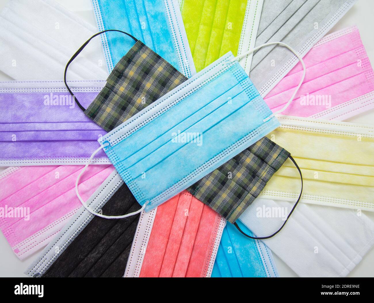 Rainbow of color face masks for virus protection Stock Photo - Alamy