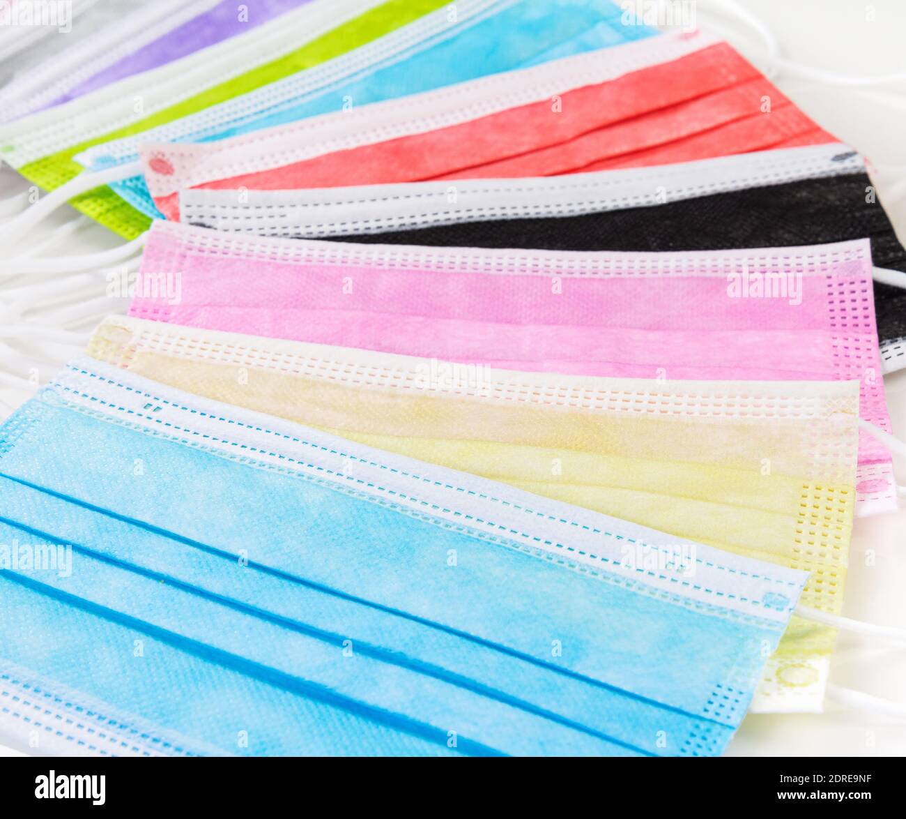 Rainbow of color face masks for virus protection Stock Photo - Alamy