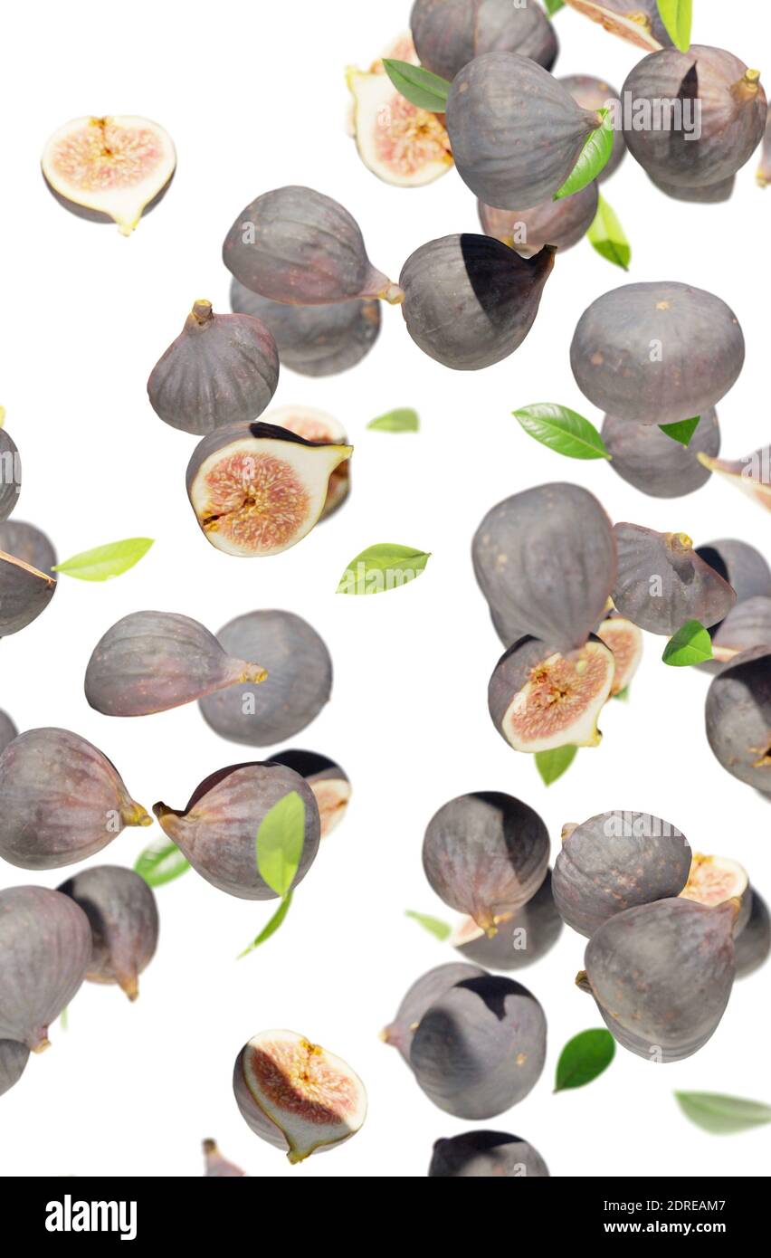 Falling figs vertical background. 3D artwork Stock Photo - Alamy
