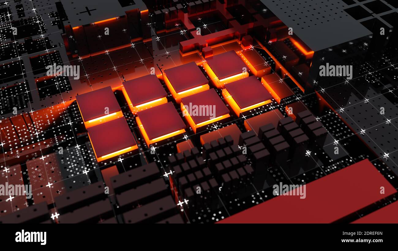 Abstract Central Computer Processors Concept. 3D illustration Stock Photo - Alamy