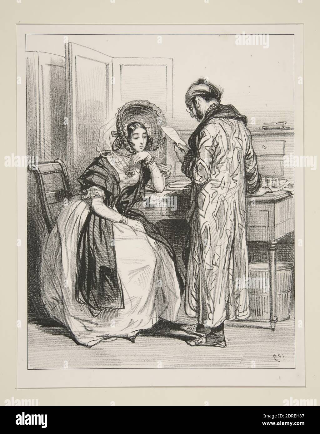Artist: Paul Gavarni, French, 1804–1866, Bordereau, Lithograph, French ...