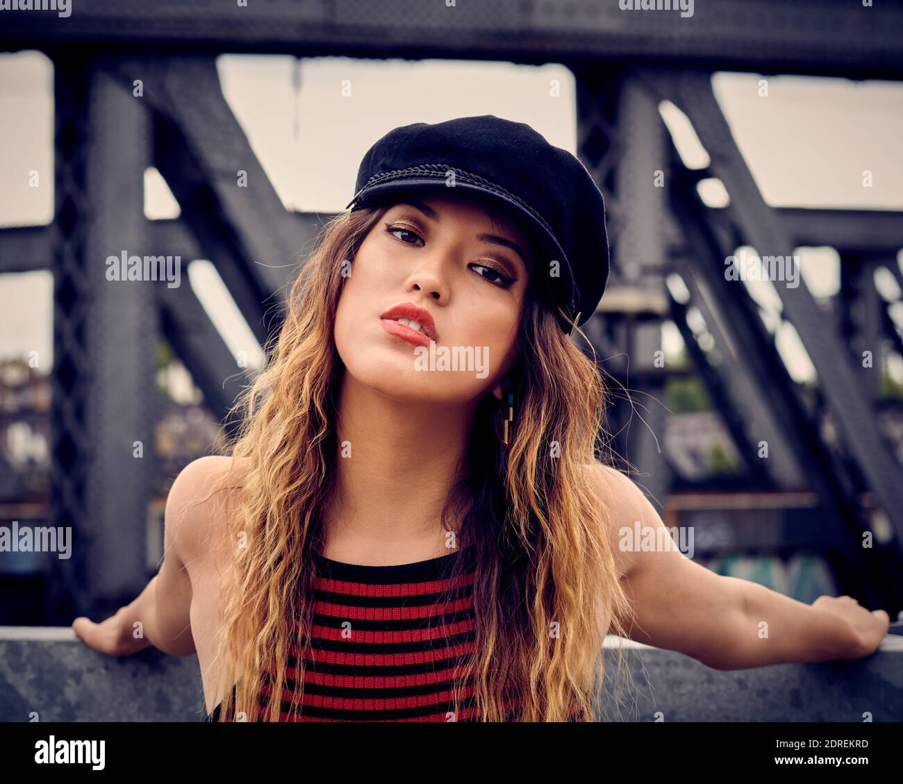Young Woman Wearing Flat Cap High Resolution Stock Photography and ...