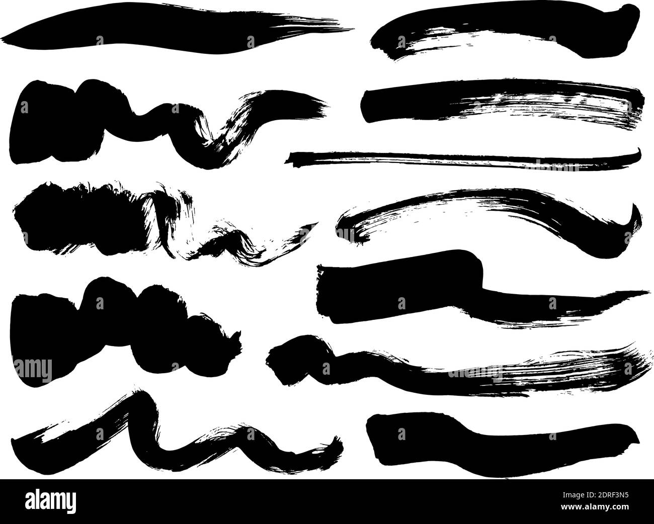 Black paint wavy brush strokes vector collection Stock Vector Image ...