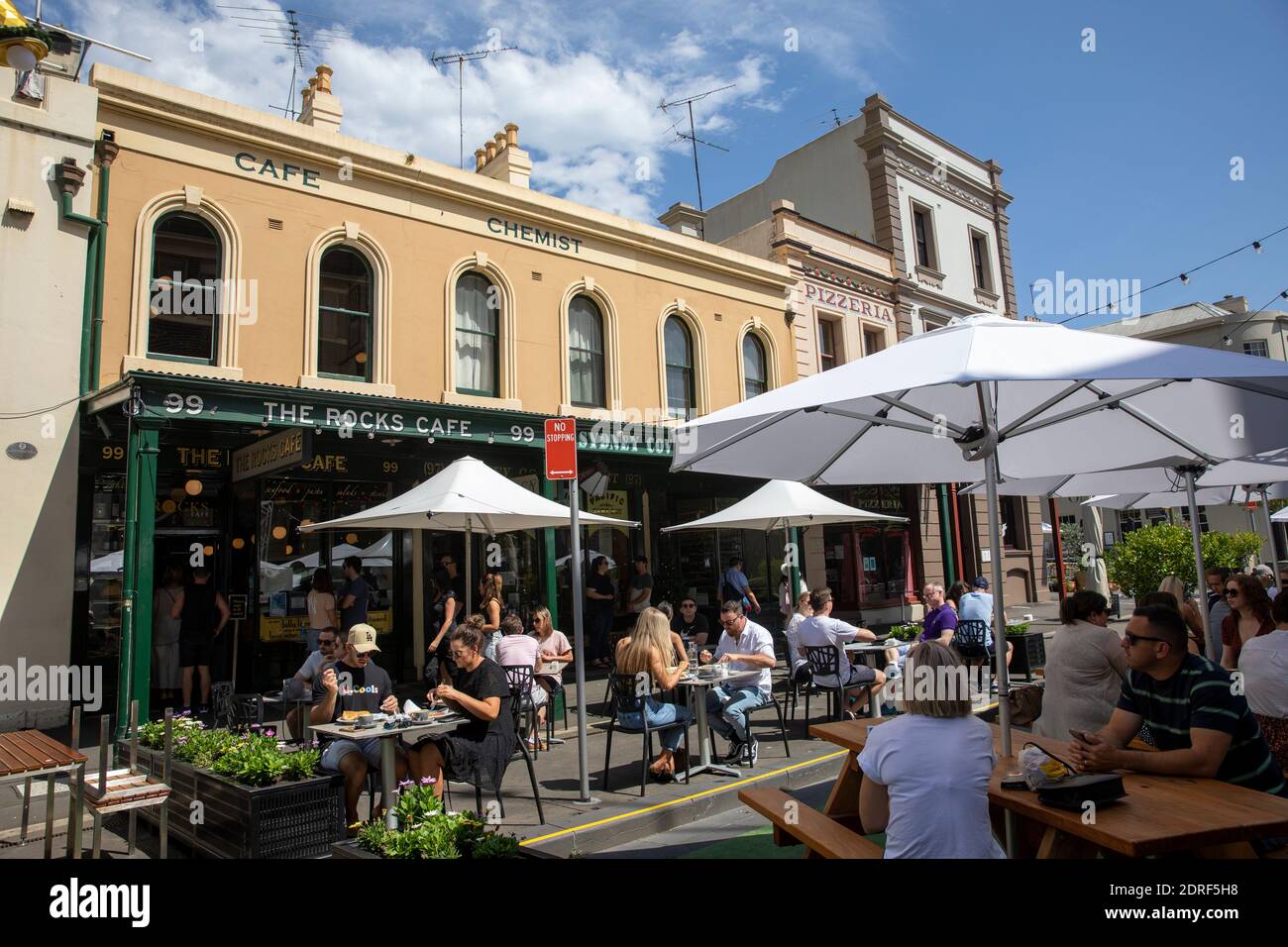 The Rocks cafe in the rocks colonial area of Sydney city centre on a ...