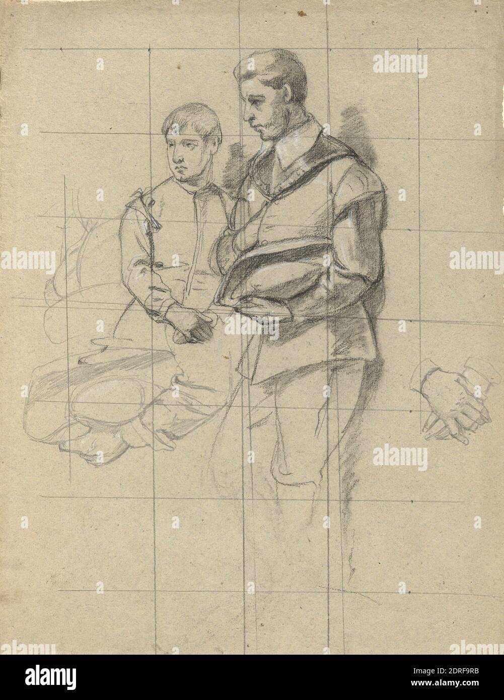 Artist: Edwin White, American, 1817–1877, Two figures, sketch for ...