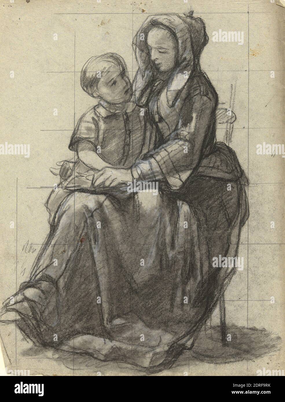 Artist: Edwin White, American, 1817–1877, Mother and child, sketch for ...