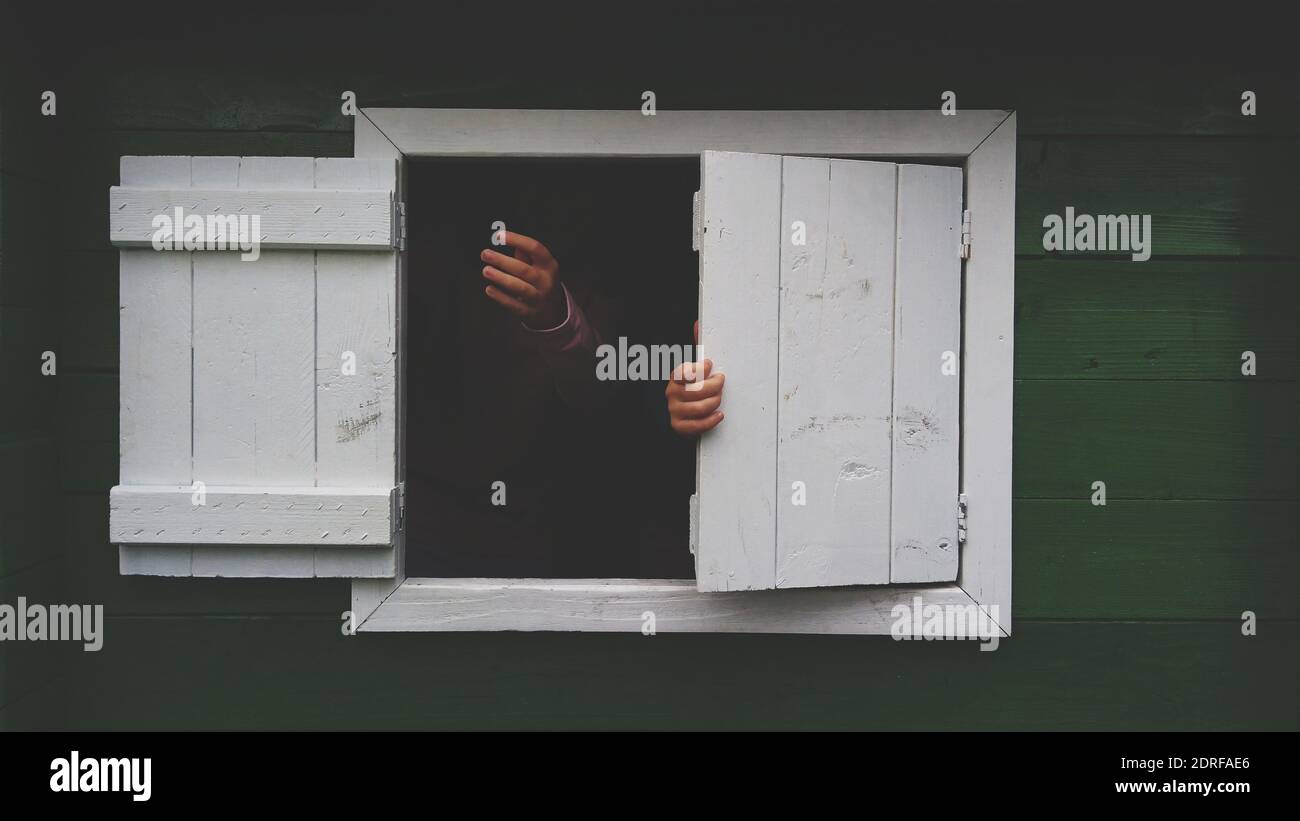 Two part shutter hi-res stock photography and images - Alamy