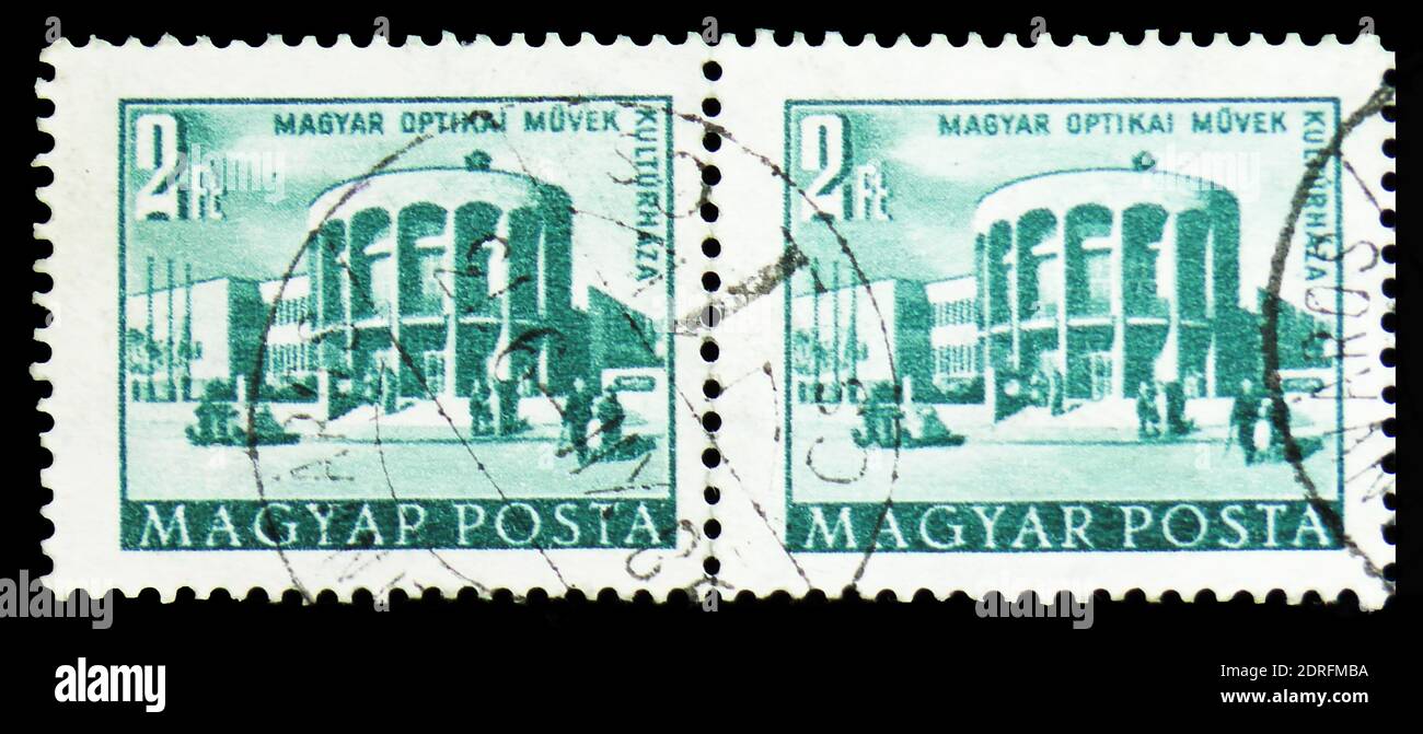 MOSCOW, RUSSIA - FEBRUARY 9, 2019: Two postage stamps printed in ...