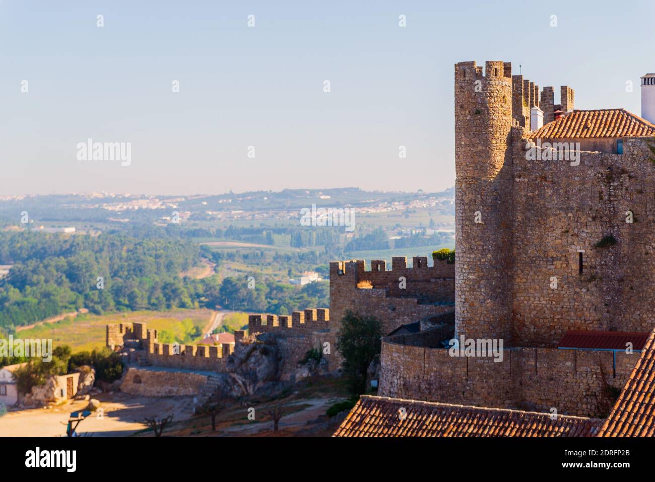 Medieval castle in the portuguese village of Obidos Stock Photo - Alamy