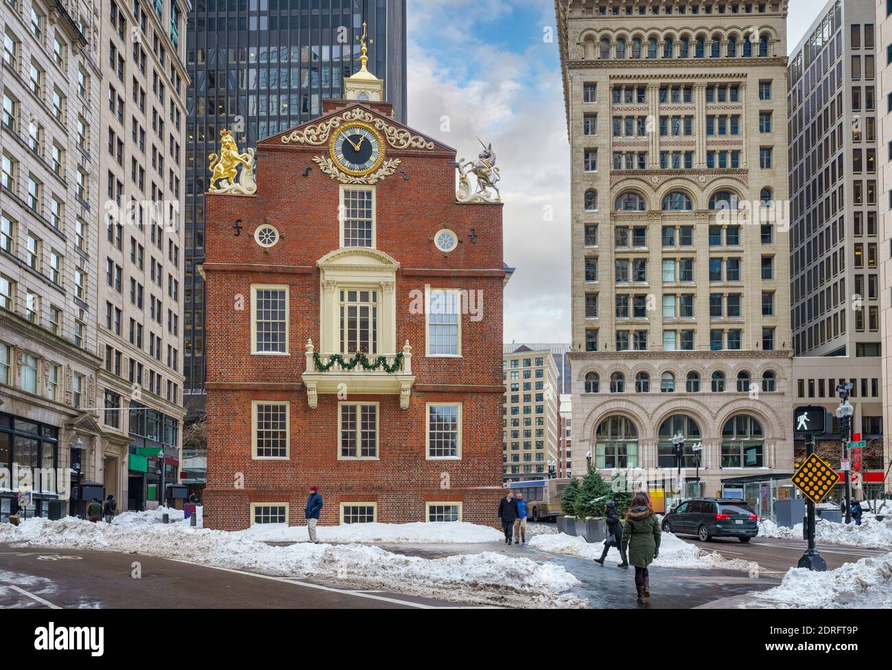 Boston Old state house at winter day Stock Photo - Alamy