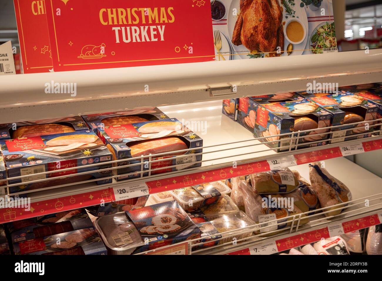 Christmas turkey turkeys for sale at a Coles supermarket in Sydney ...