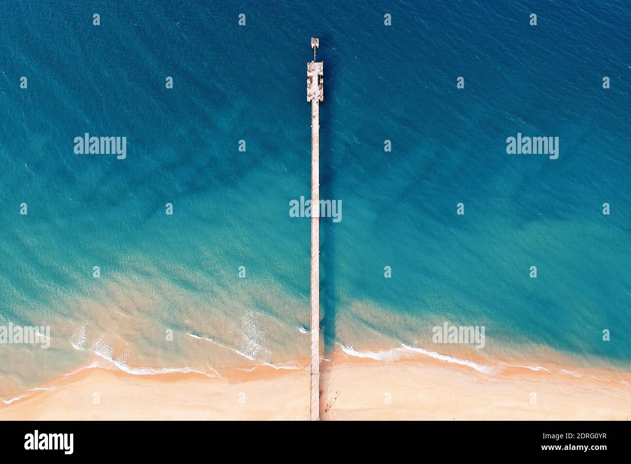 Aerial View Of Pier Over Sea Stock Photo - Alamy