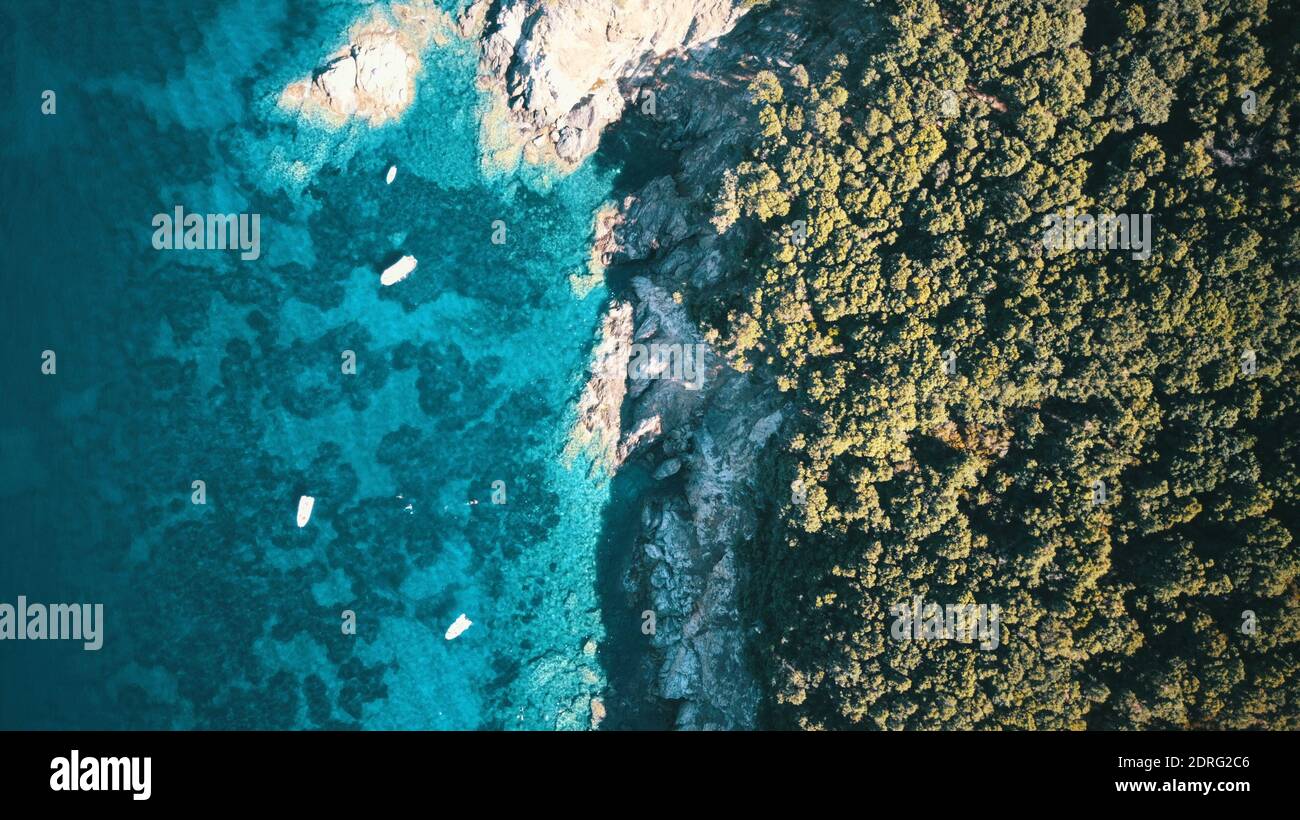 Aerial View Of Sea And Rocks Stock Photo - Alamy