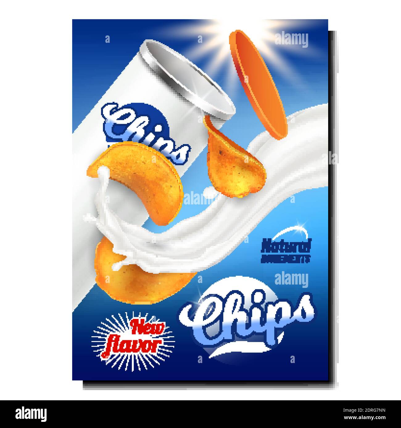 Chips Snack Creative Promotional Poster Vector Stock Vector Image & Art ...