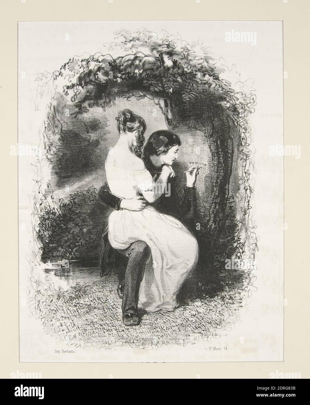 Artist: Paul Gavarni, French, 1804–1866, La Feuille et le Serment ...