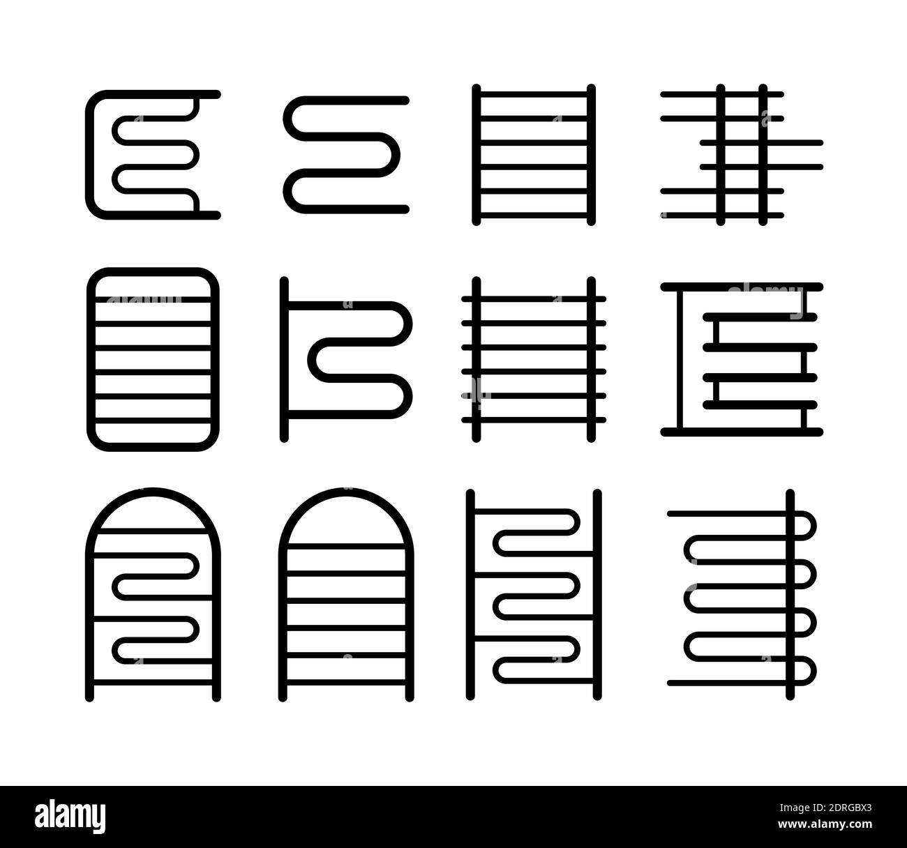 Interior towel dryer icon Black and White Stock Photos & Images - Alamy