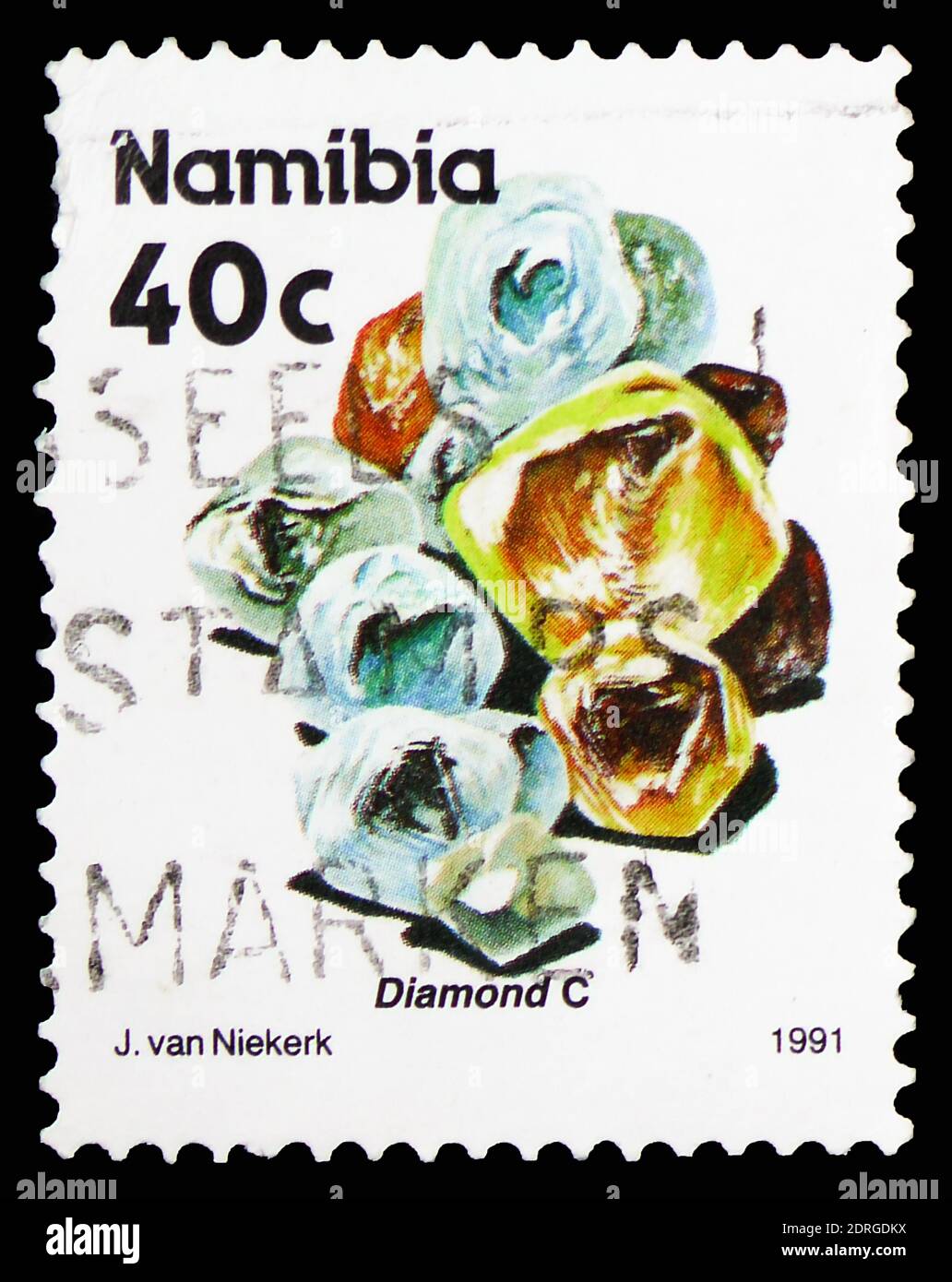 MOSCOW, RUSSIA - FEBRUARY 10, 2019: A stamp printed in Namibia shows ...