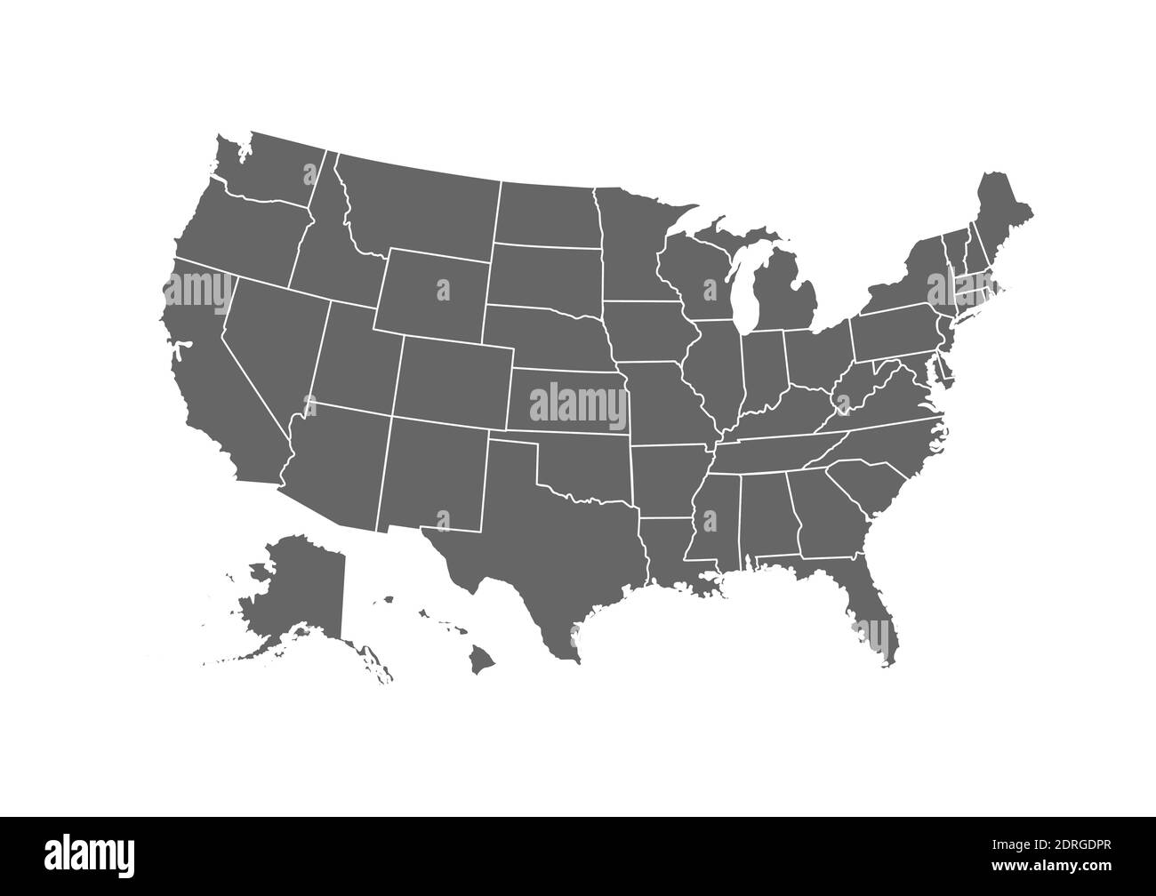 USA map for atlas vector icon isolated on white background Stock Vector ...