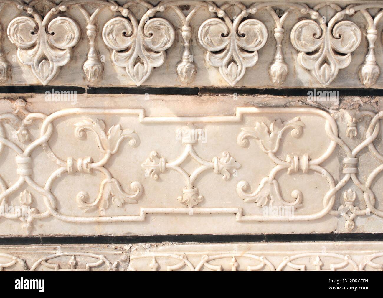 Detail of ancient floral bas-relief on marble. Ancient carving with ...