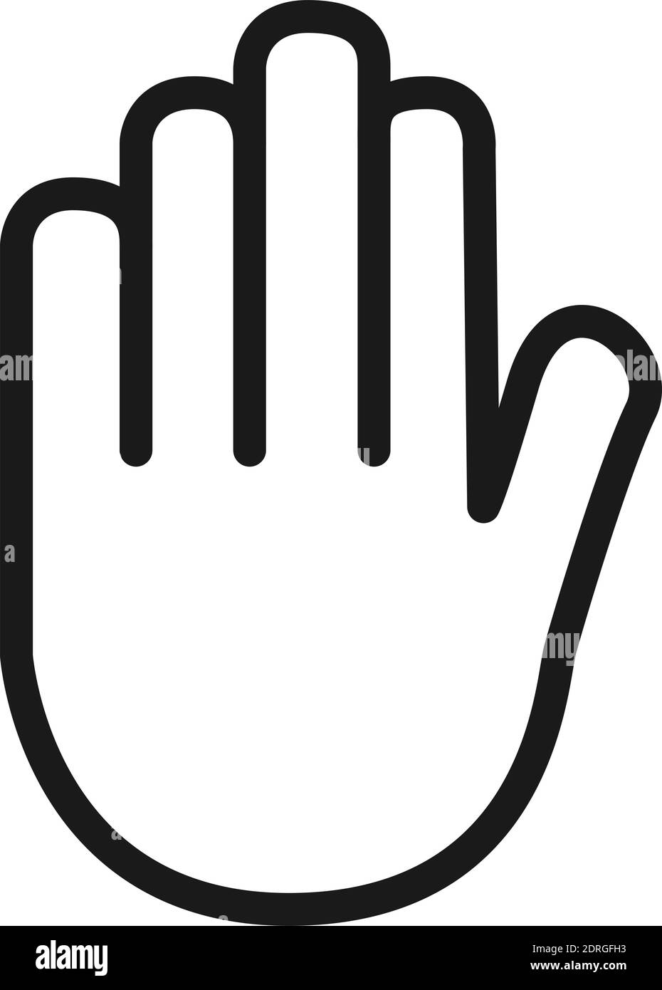 Outline icon human senses: touch (hand). Vector symbol isolated on ...
