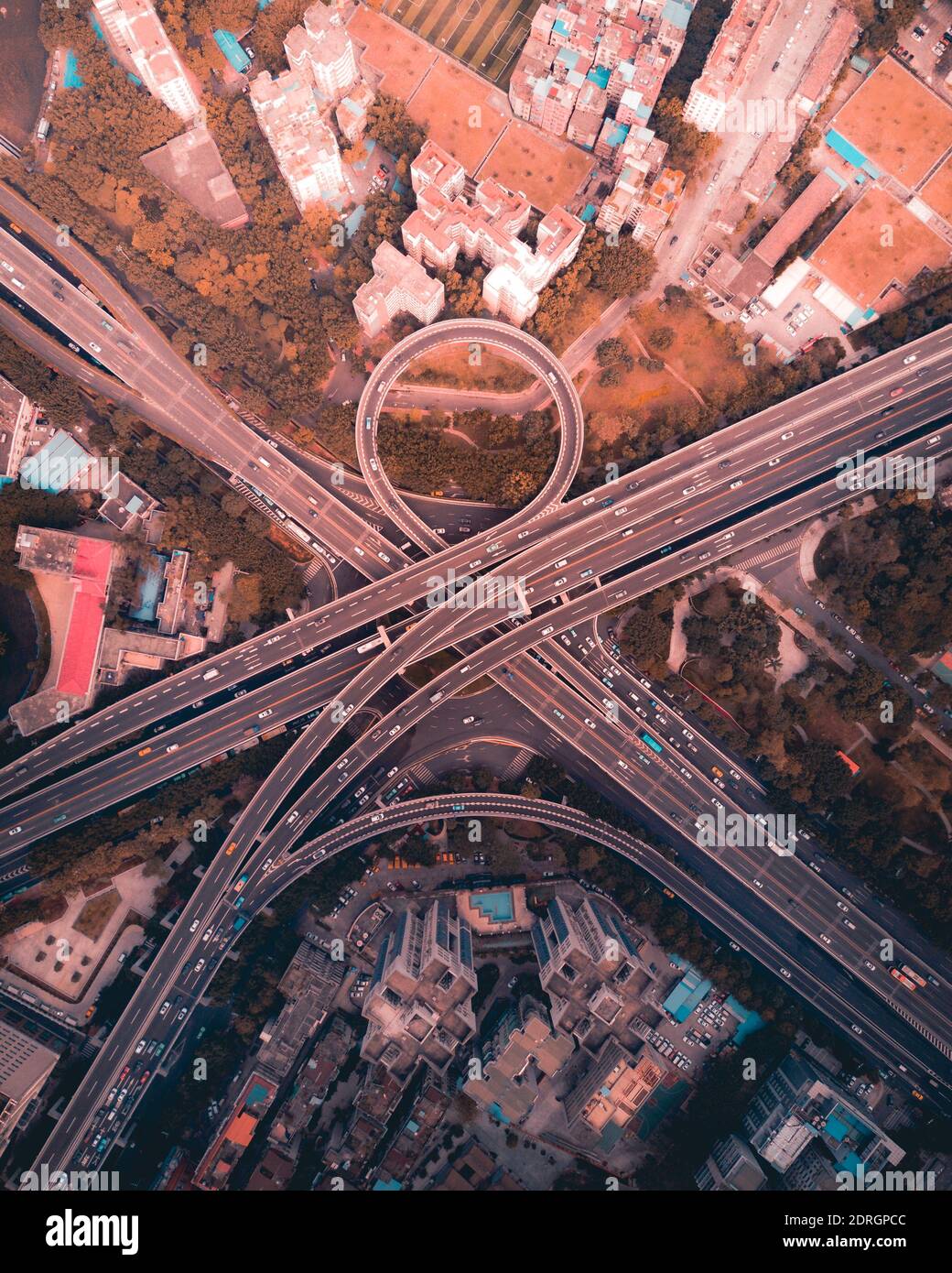 Aerial View Of Roads In City Stock Photo - Alamy