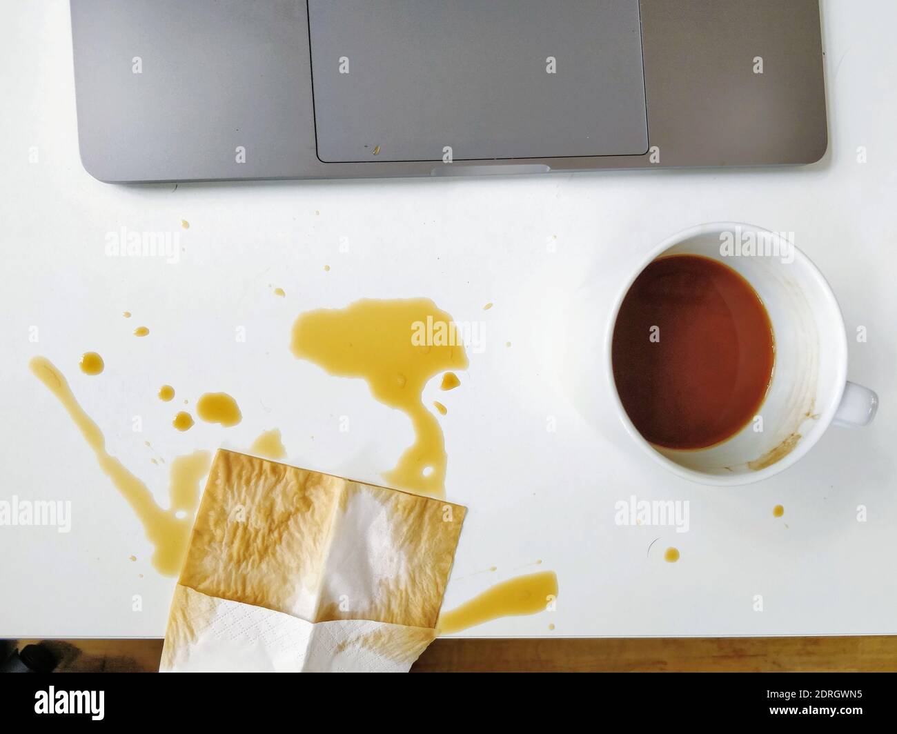 Spilled coffee on desk hi-res stock photography and images - Alamy