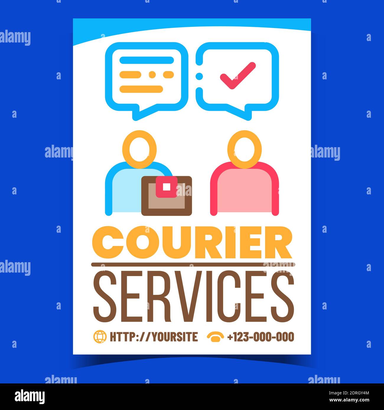 Courier Services Creative Promotion Banner Vector Stock Vector Image ...