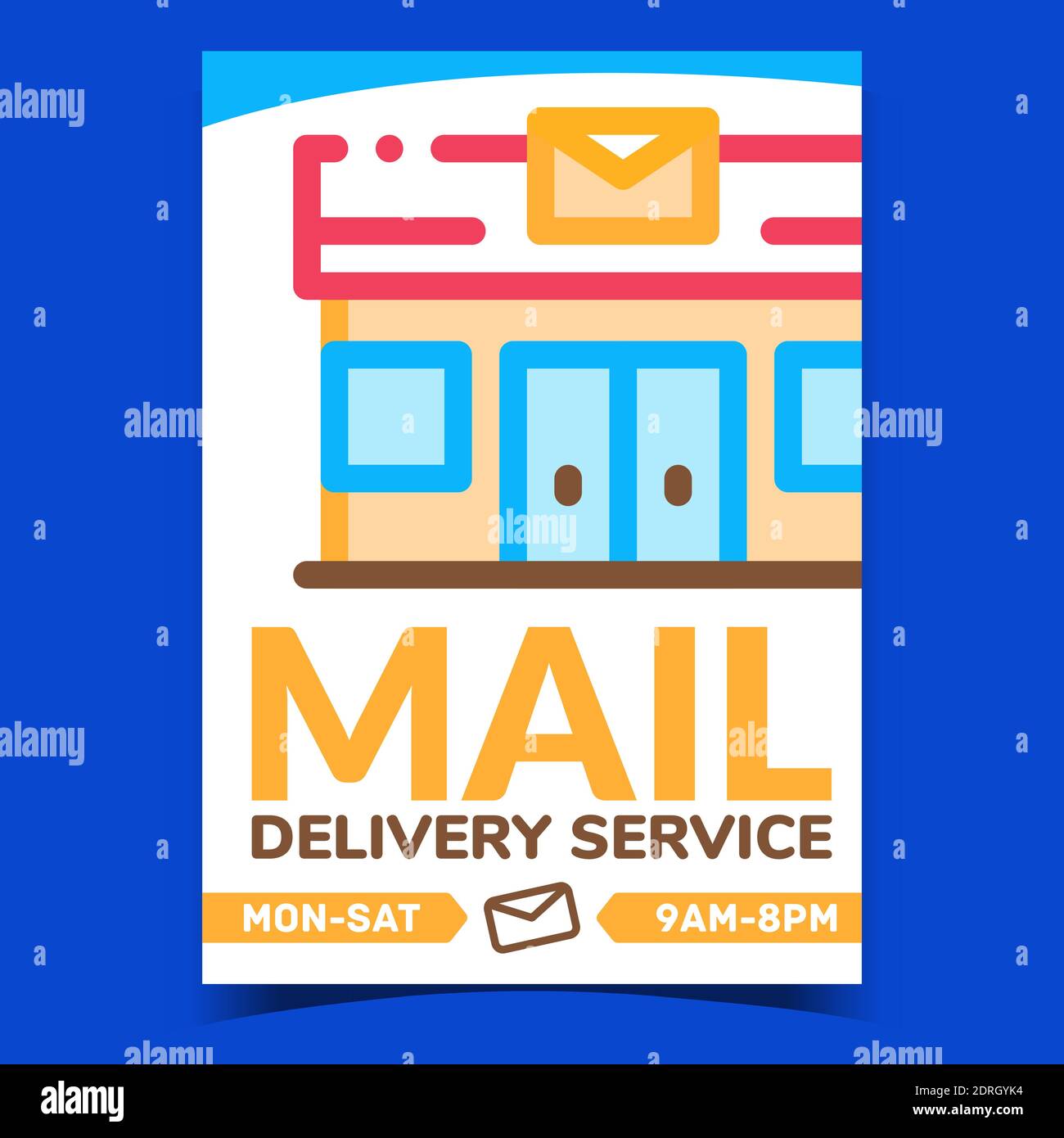 Mail Delivery Service Promotion Poster Vector Stock Vector Image & Art ...