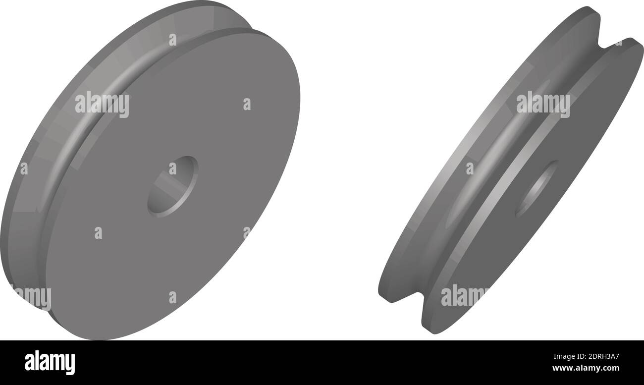 Pulley wheel. Mechanical parts. 3D effect. Vector illustration Stock ...