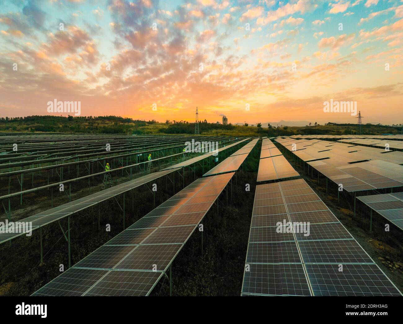 An aerial view of Centralized Photovoltaics Project Industrial Park in ...