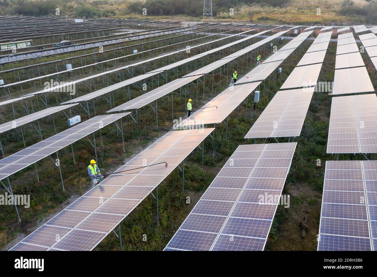 An aerial view of Centralized Photovoltaics Project Industrial Park in ...